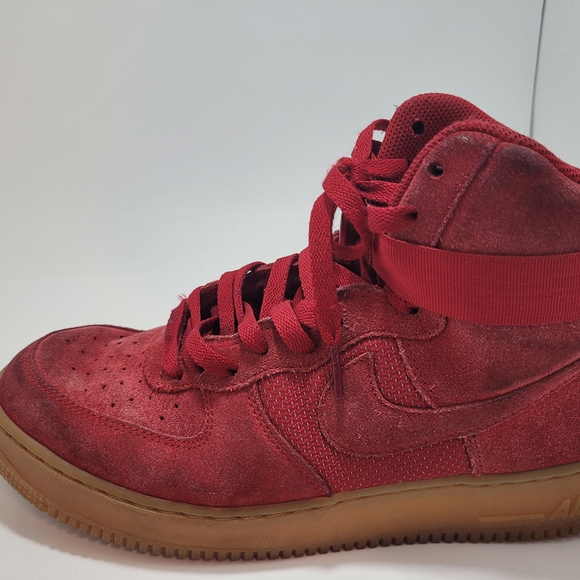 Nike | Shoes | Red Hightop Sneakers With Gum Sole | Poshmark
